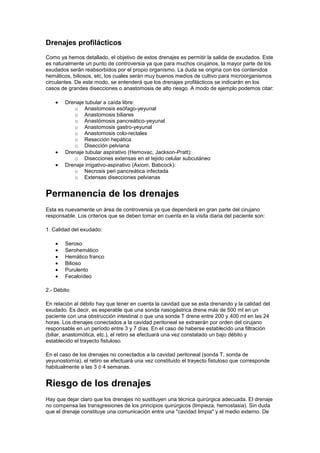 Uso de drenajes en cirugias | DOCX