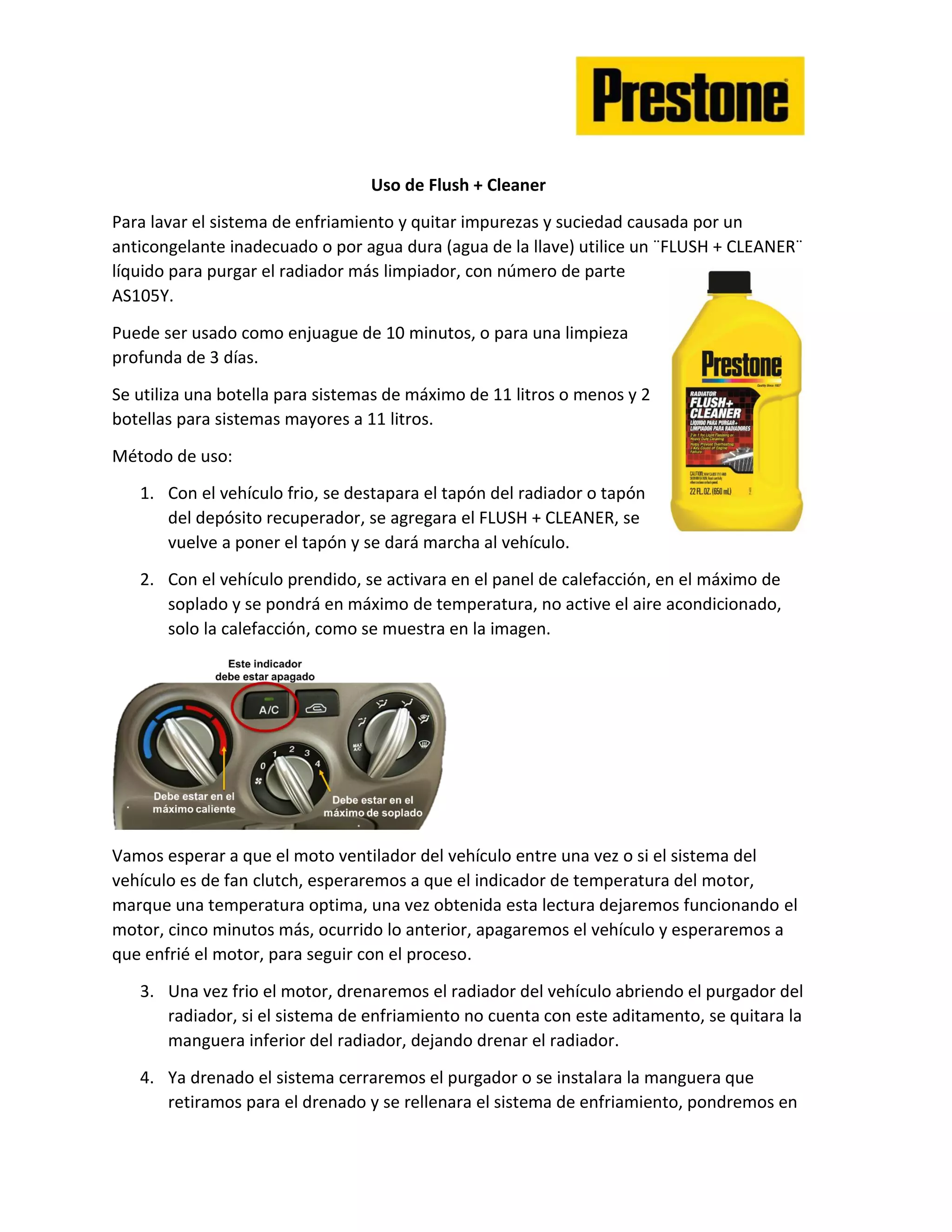Uso de flush cleaner | PDF