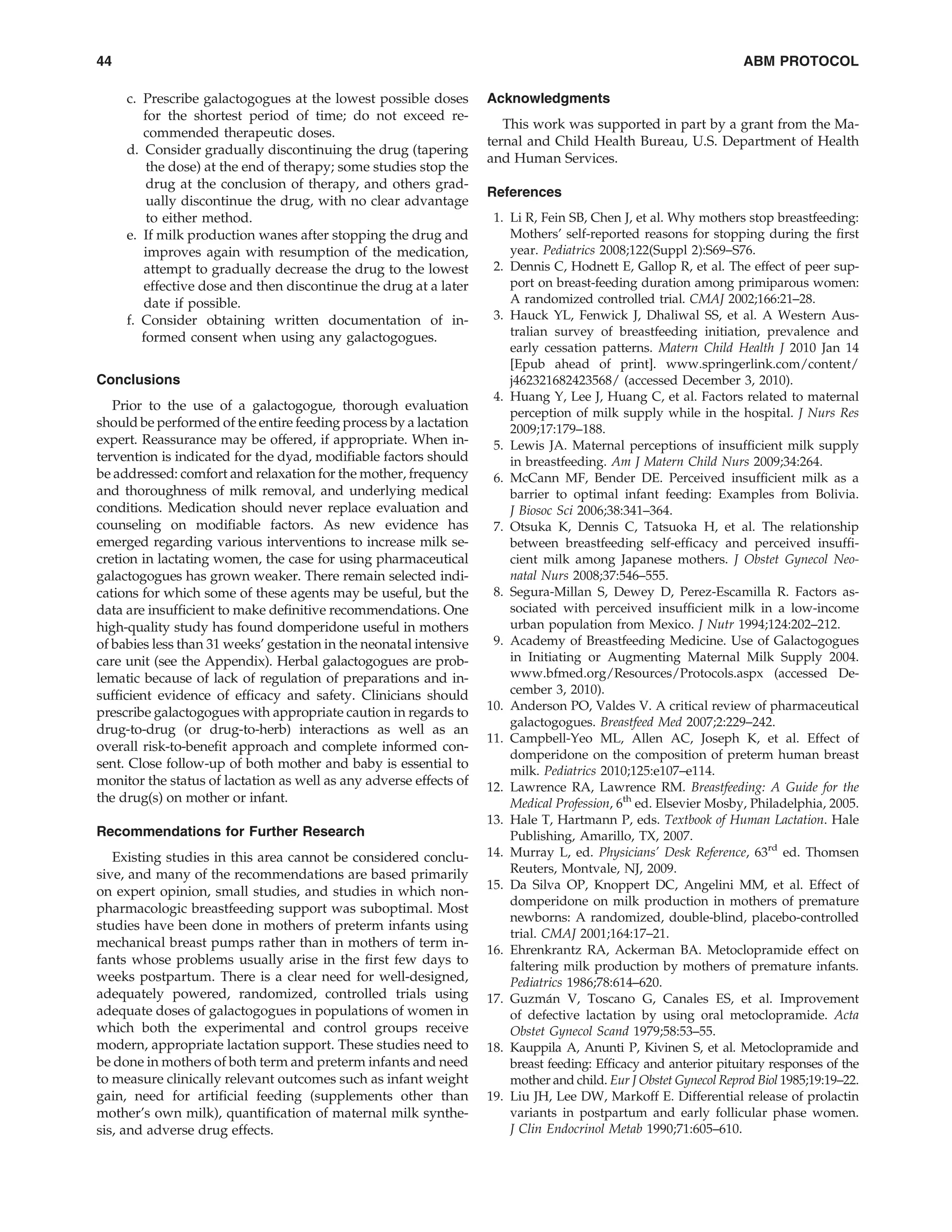 Uso de galactogogos | PDF