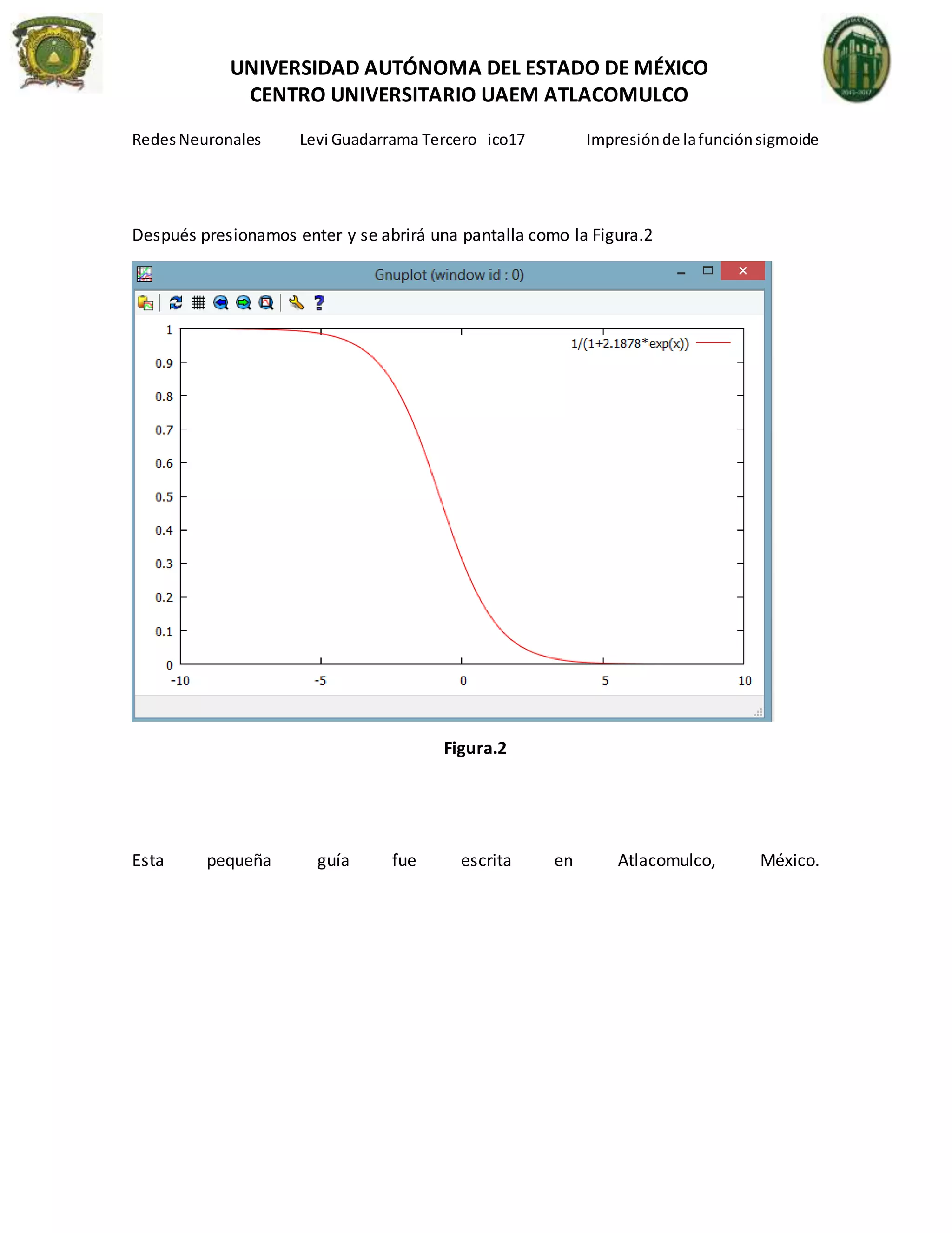 Desmostración de la función Sigmoide en gnuplot | PDF