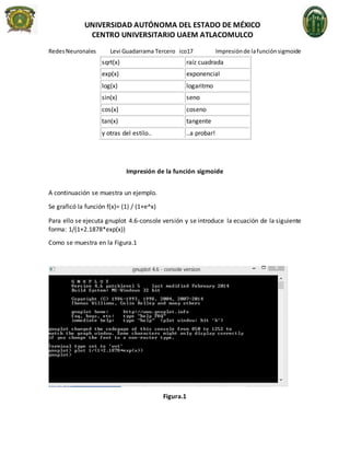 Desmostración de la función Sigmoide en gnuplot | PDF