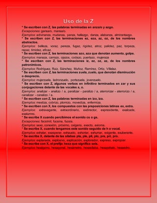 Uso de la c,s,z | DOCX