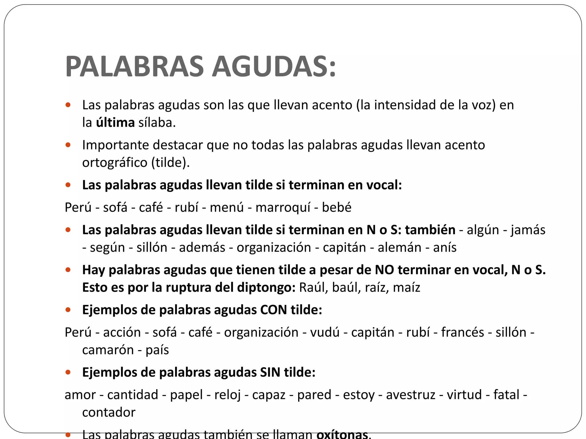 Uso de la coma, clasificación y acentuación de las palabras | PPT