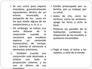Uso de la coma, clasificación y acentuación de las palabras | PPTX