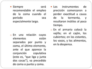 Uso de la coma, clasificación y acentuación de las palabras | PPTX