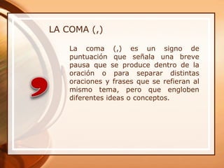Uso de la coma por Wilson Terceros | PPTX