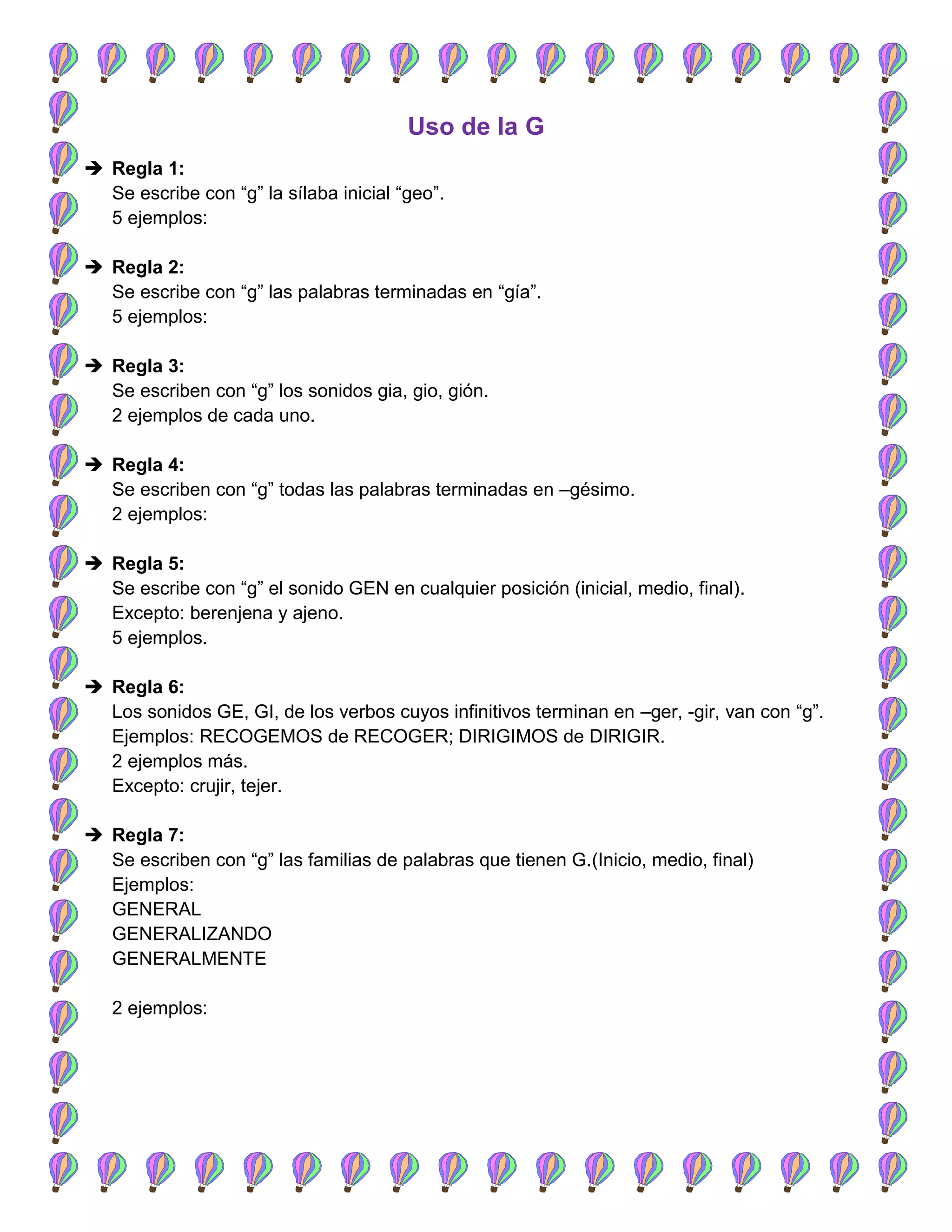 Uso de la g | PDF