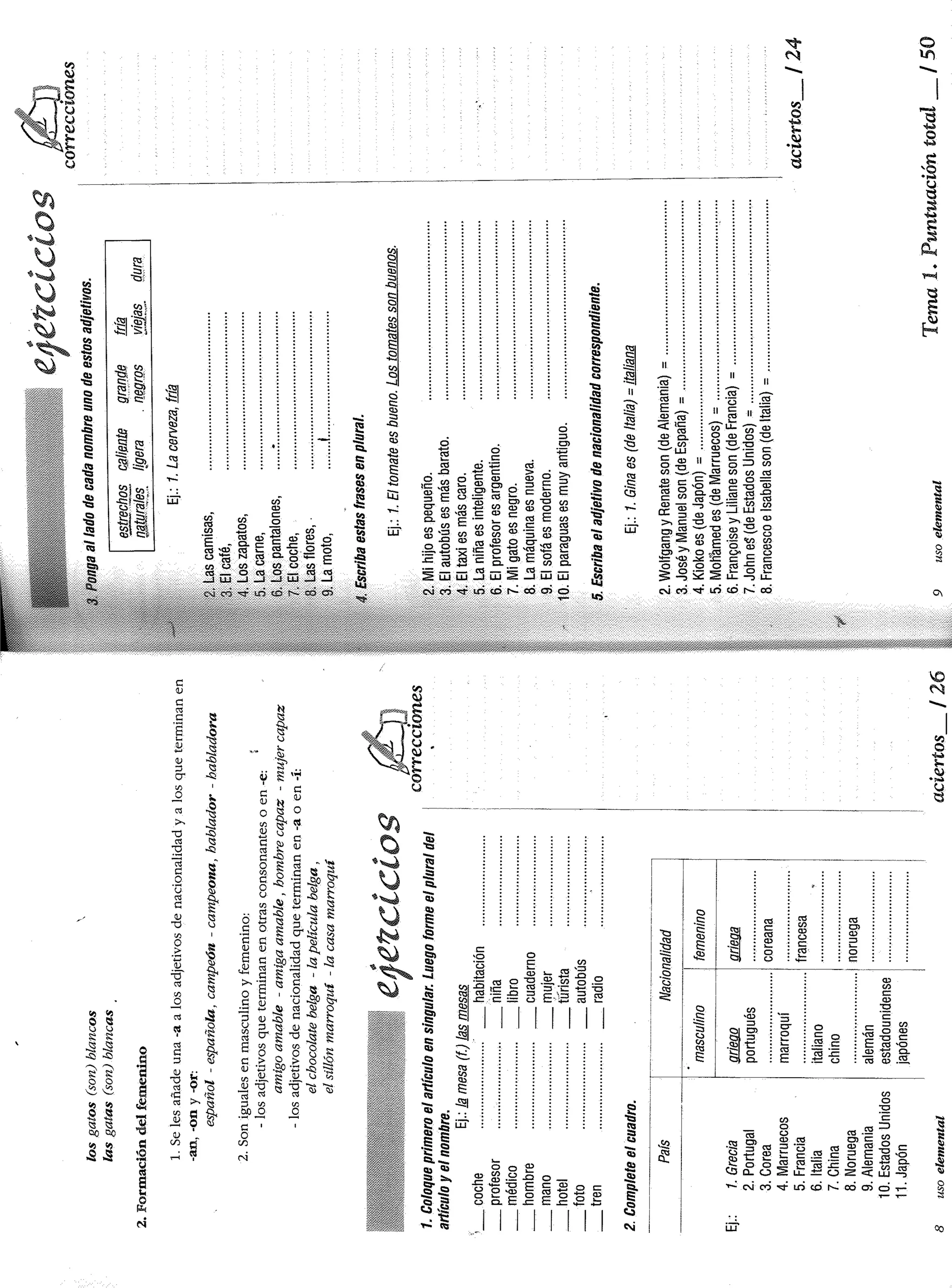 Uso De La Gramatica Espanola Elemental | PDF
