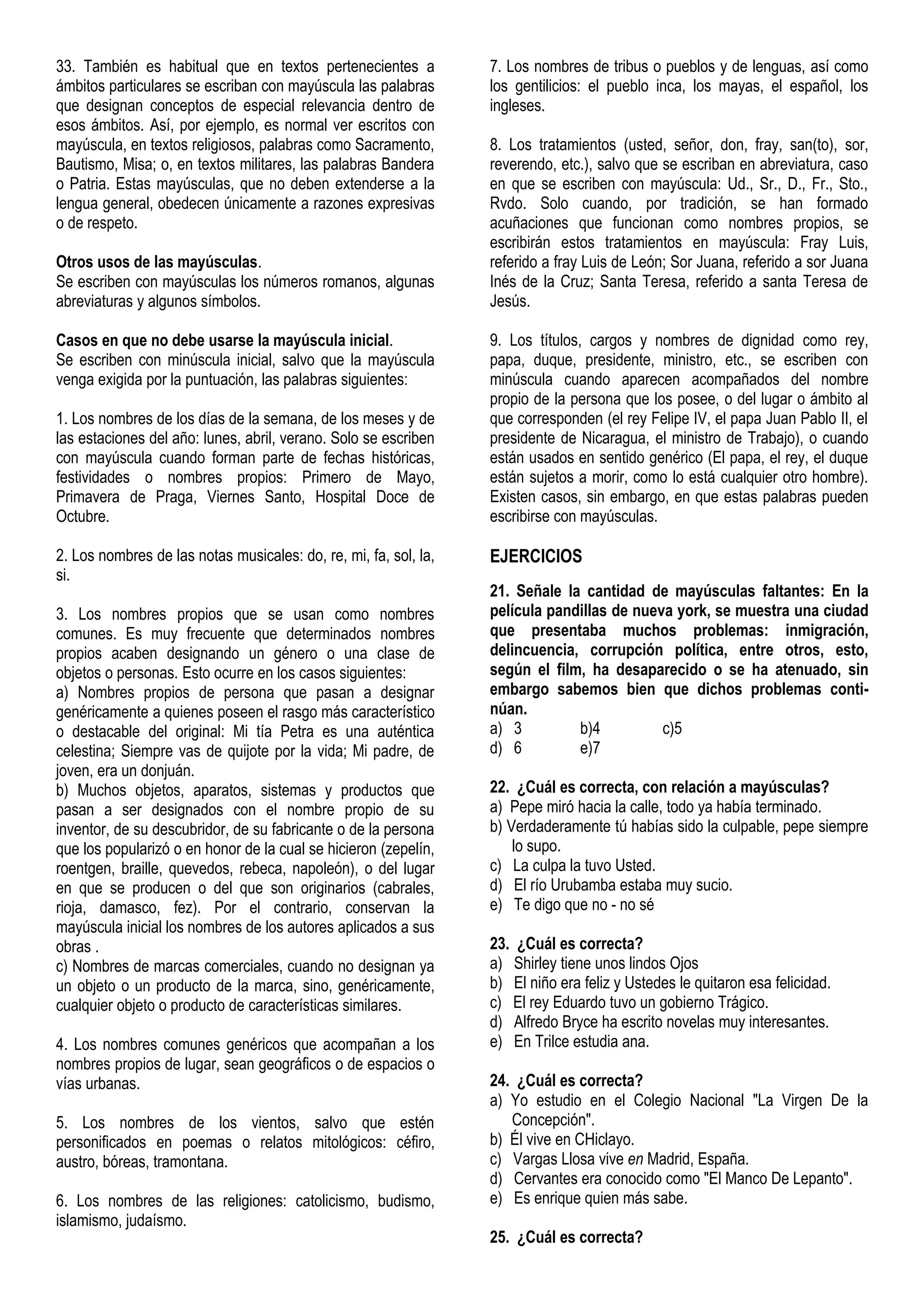 Uso de la mayúscula | DOC