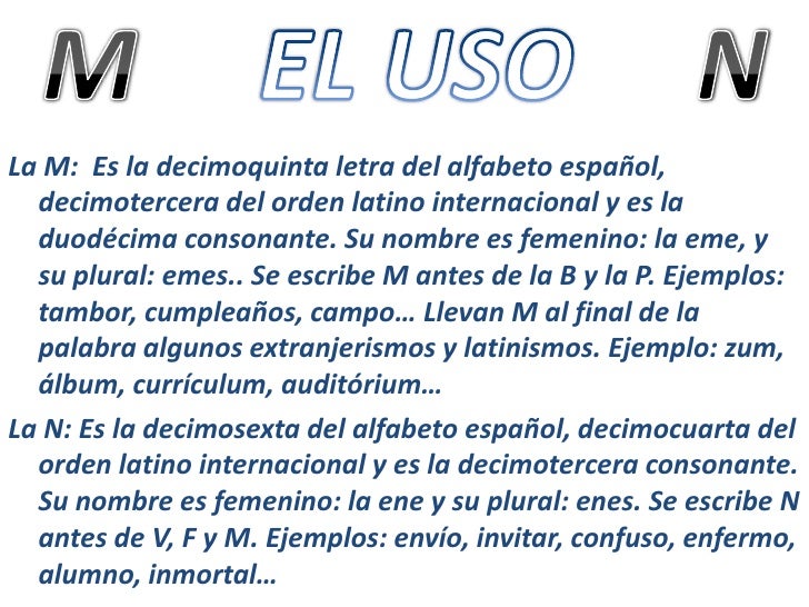 Uso de la M y la N (Jacobo y Raúl)