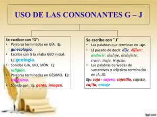 Uso de las consonante | PPTX