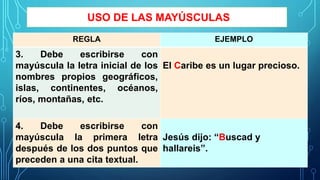 USO DE LAS LETRAS MAYUSCULAS Y SUS CLASIFICACION | PPTX