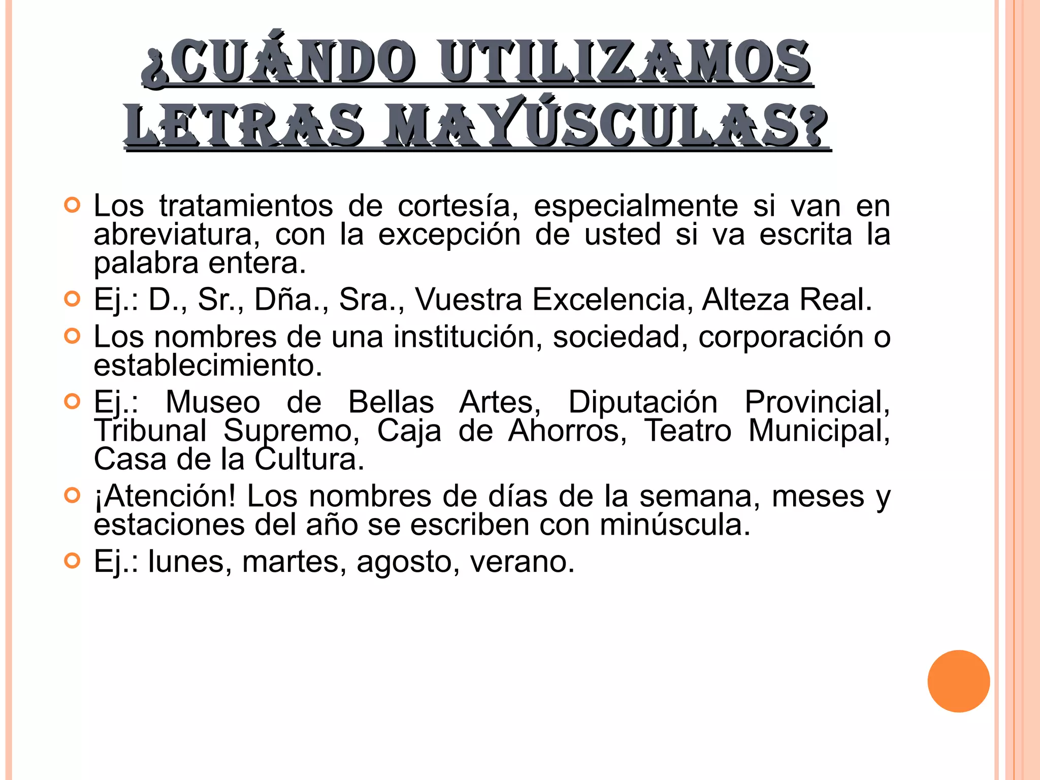 Uso de las mayusculas | PPT