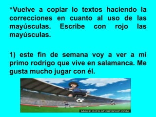 Uso de las mayusculas practica | PPTX