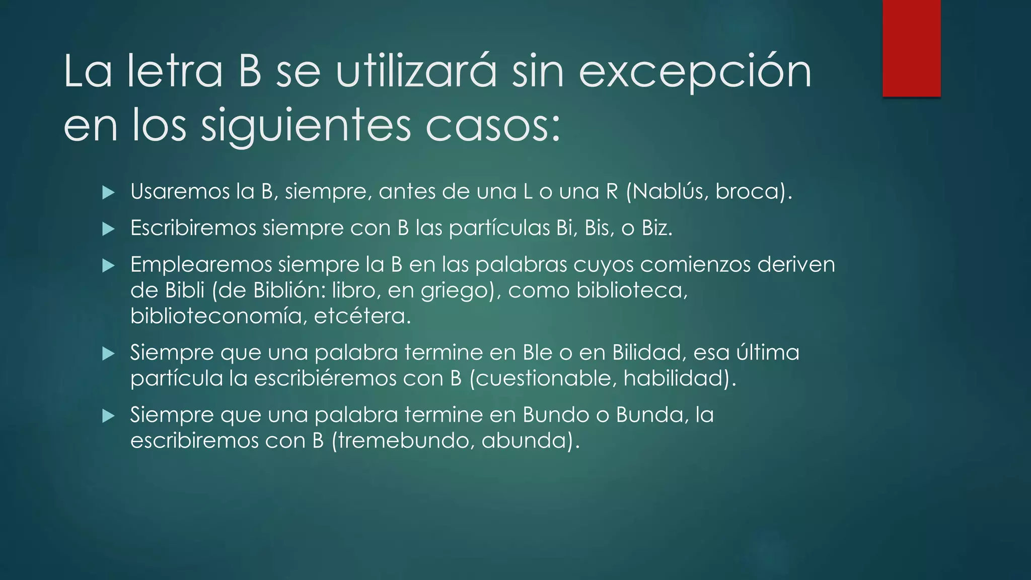 Uso de la v y b | PPTX