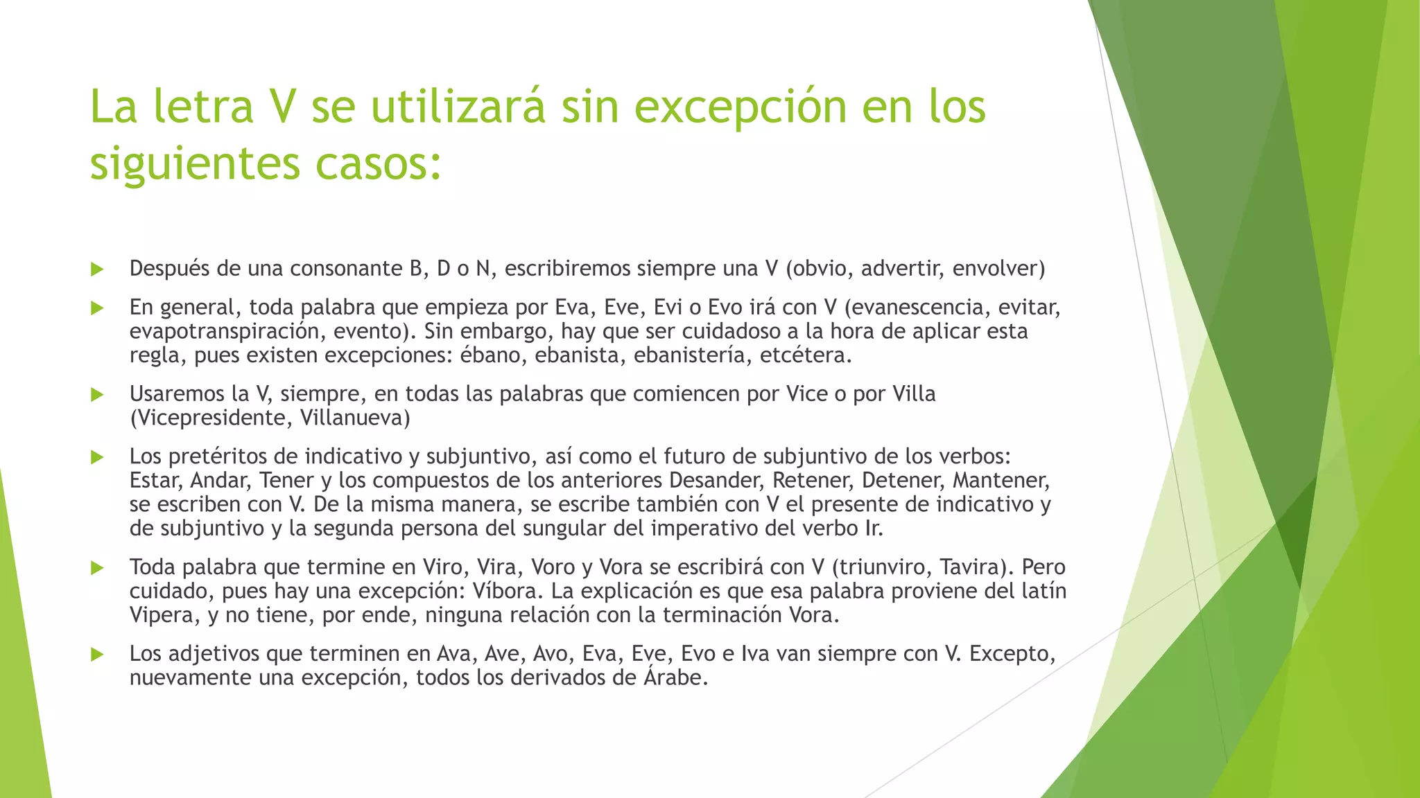 Uso de la v y b | PPTX