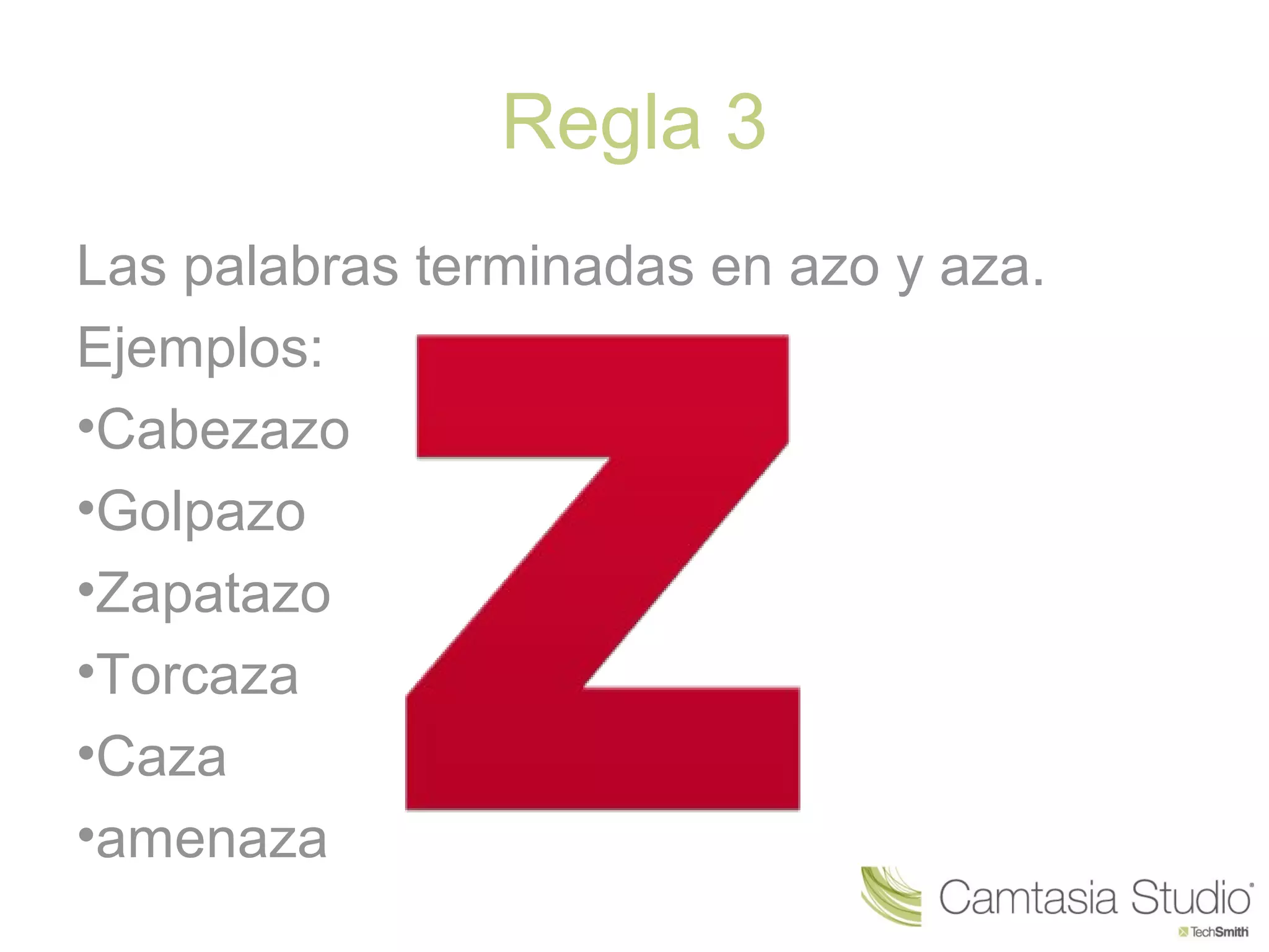 Uso de la z