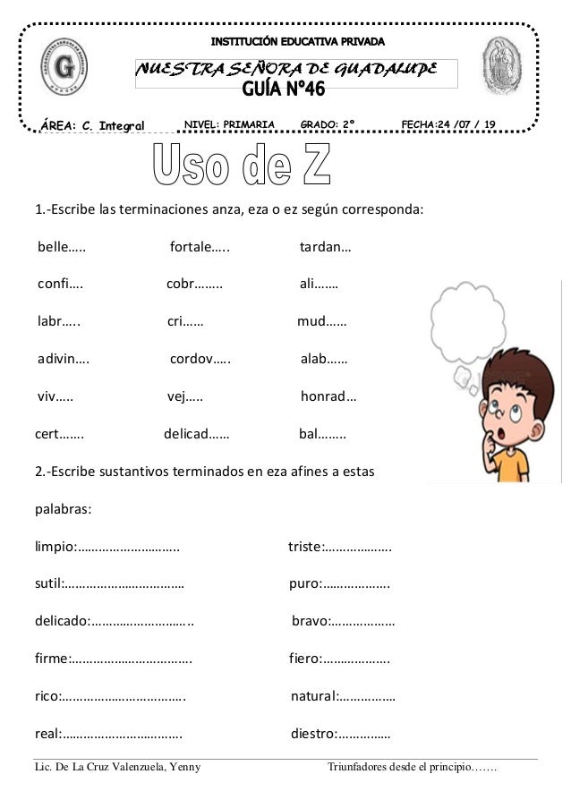 Uso de la z