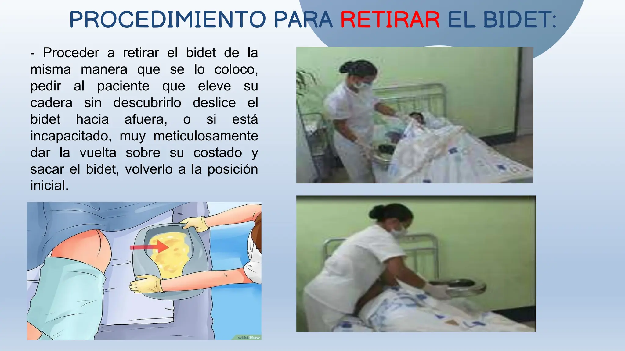 USO CORRECTO DEL BIDET Y PATO EN PACIENTES HOSPITALIZADOS | PDF