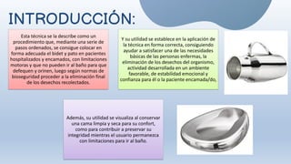USO CORRECTO DEL BIDET Y PATO EN PACIENTES HOSPITALIZADOS | PDF