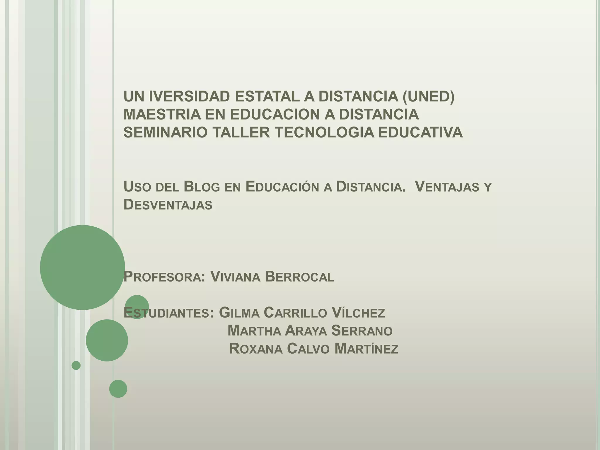 Uso del Blog: Ventajas y Desventajas | PPSX