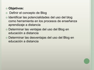 Uso del Blog: Ventajas y Desventajas | PPSX