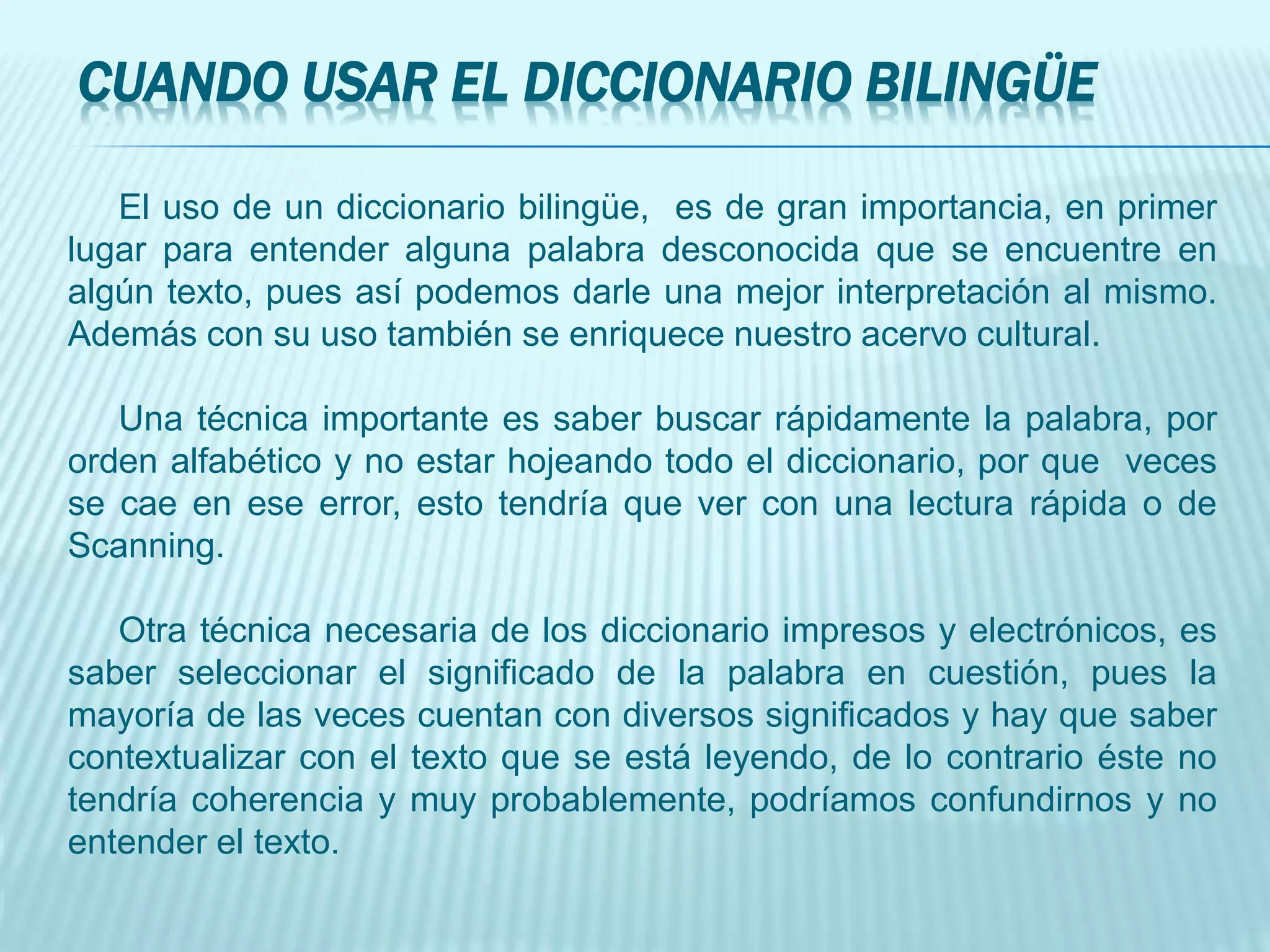 Uso del diccionario | PPT