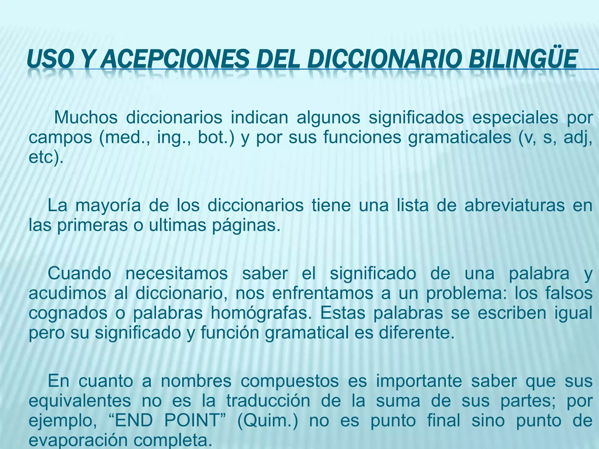 Uso del diccionario | PPT