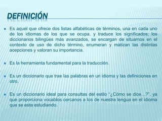 Uso del diccionario | PPTX