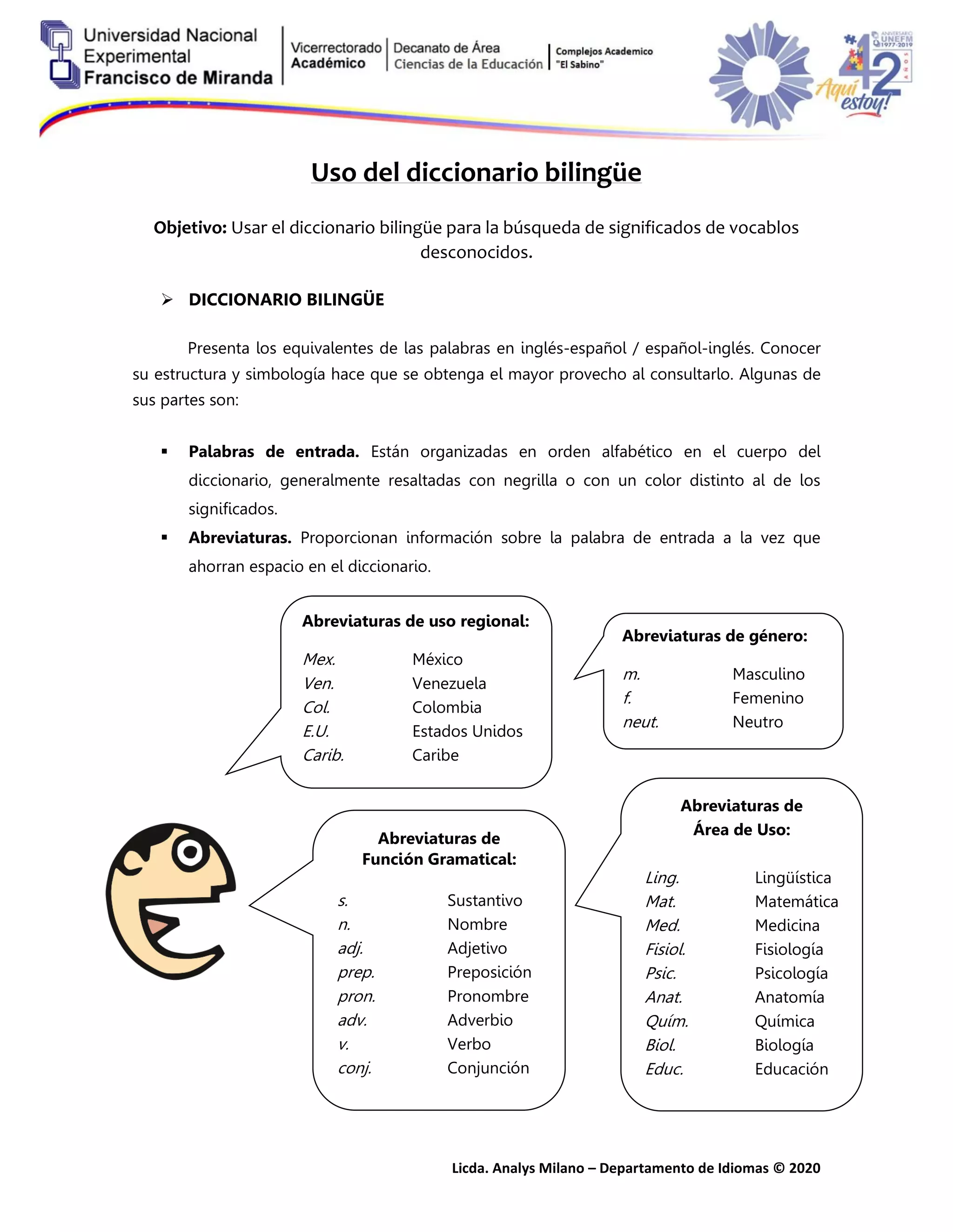 Uso del diccionario | PDF