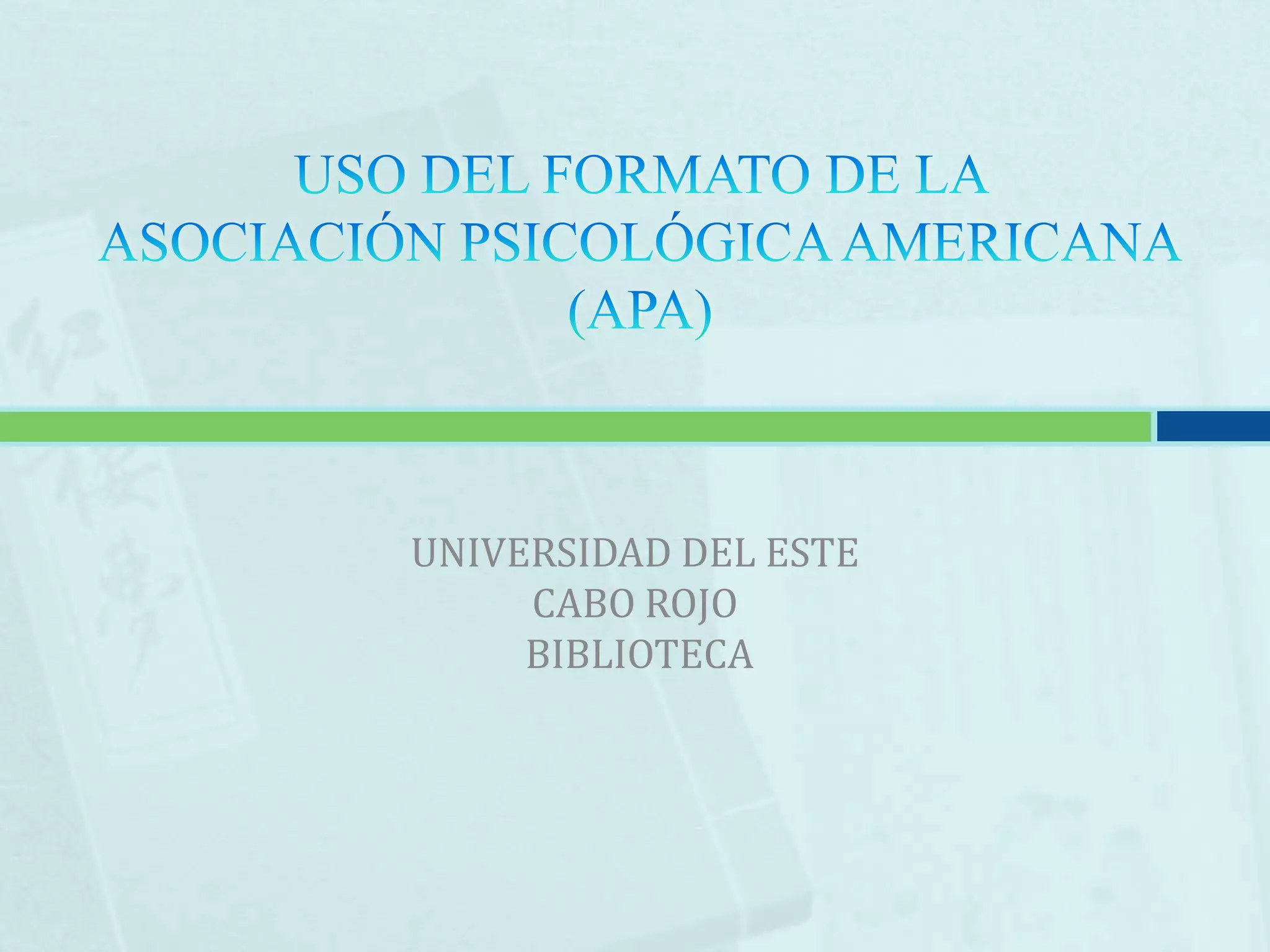 Uso Del Formato APA | PPT
