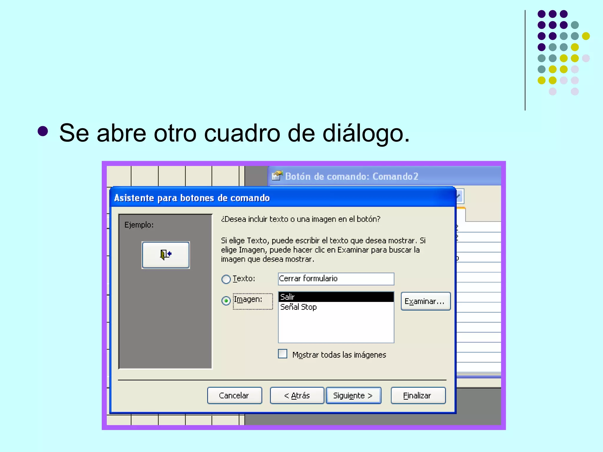 Uso de los botones de comando de access | PPT