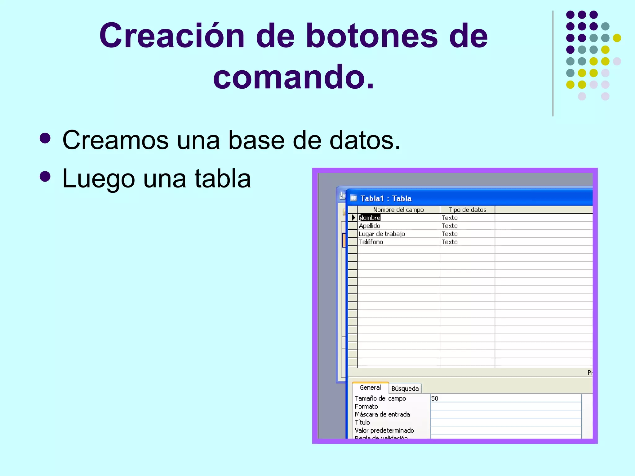 Uso de los botones de comando de access | PPT