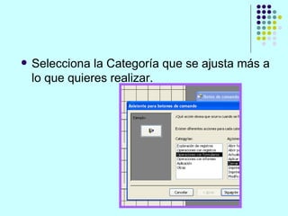 Uso de los botones de comando de access | PPT