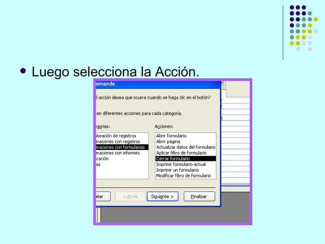 Uso de los botones de comando de access | PPT