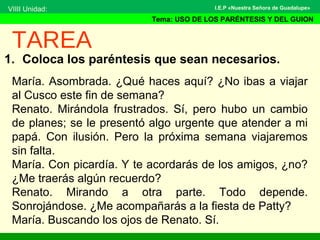 Uso de los paréntesis y del guion | PPT