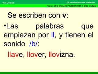 Uso de los paréntesis y del guion | PPT