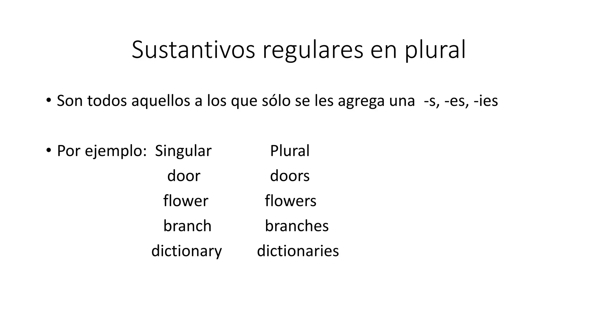 Uso de los plurales en inglés | PPT