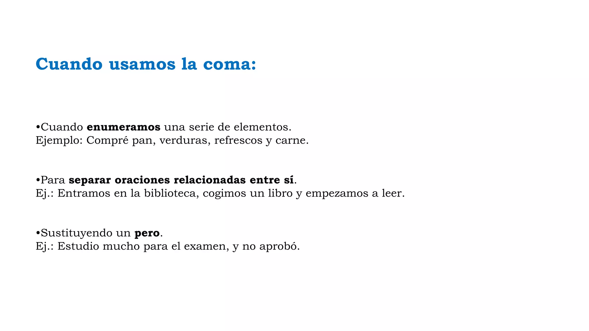 Uso de los signos de puntuación (coma, punto y punto y coma) | PPTX
