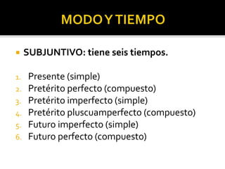 Uso de los tiempos verbales clase 5 | PPTX