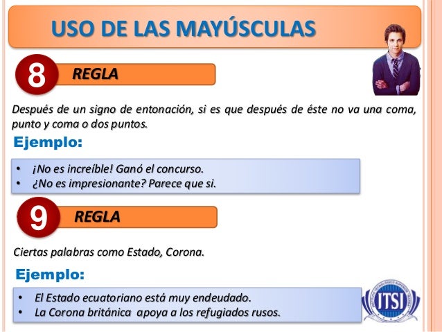 Uso de mayusculas