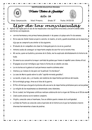 Uso de mayusculas | PDF