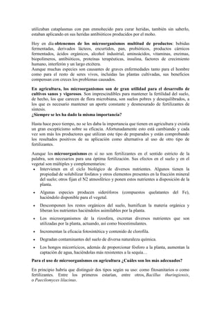 Uso de microorganismos en la agricultura.2020docx | PDF