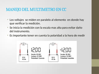 USO DE MULTIMETRO TESTER Y AMPERIETRO .pptx
