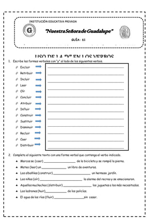 Uso de y o ll en los verbos | DOCX