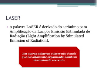 Uso do laser em oftalmologia | PPTX