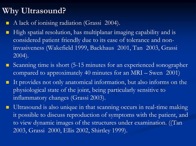 Post-graduate Certifcate Musculoskeletal Ultrasound - The Shoulder | PPT