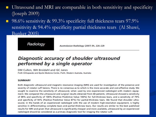 Post-graduate Certifcate Musculoskeletal Ultrasound - The Shoulder | PPT