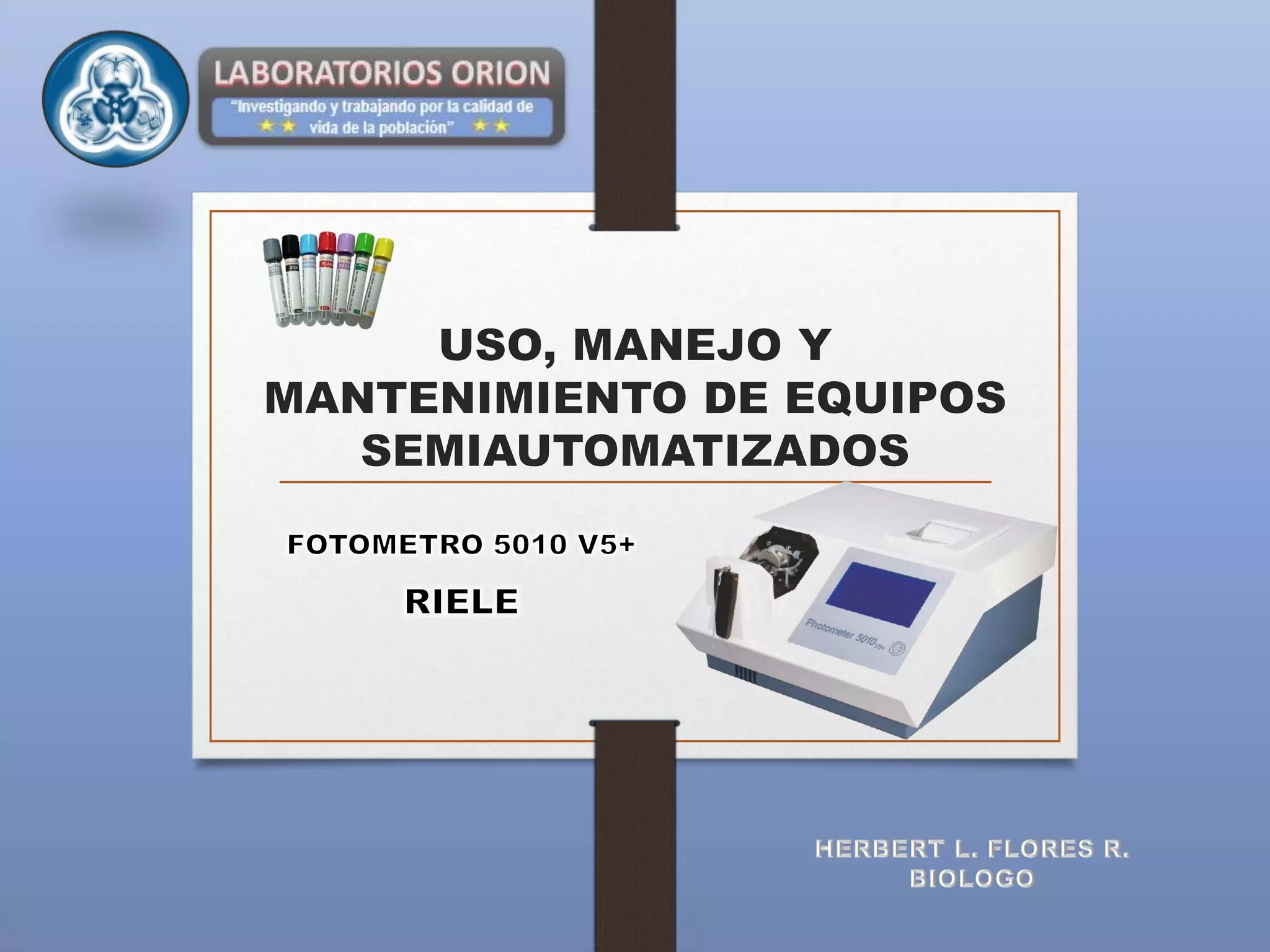 Uso manejo y mantenimiento de equipos semiautomatizados | PPT