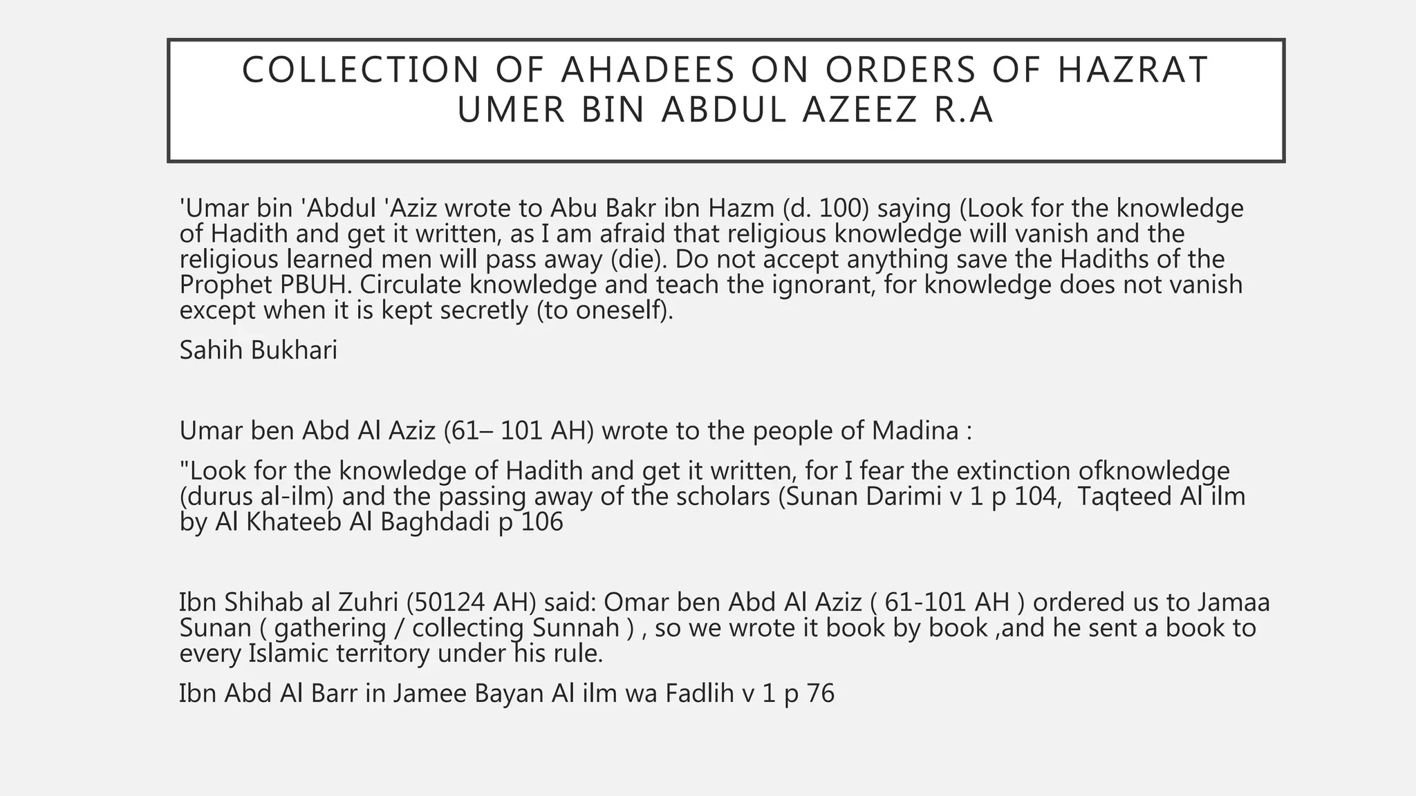 Authority And Compilation of Hadith | PPTX